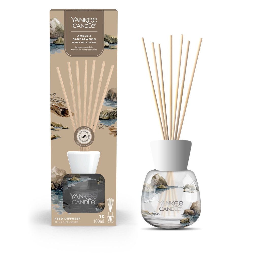 Yankee Candle Amber and Sandalwood Reed Diffuser Set