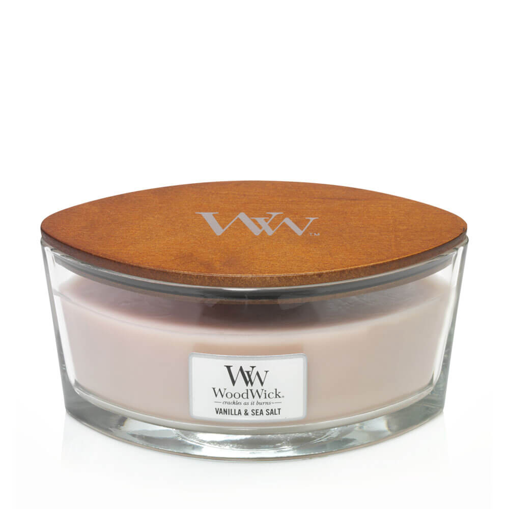 Woodwick Vanilla and Sea Salt Ellipse Jar Candle