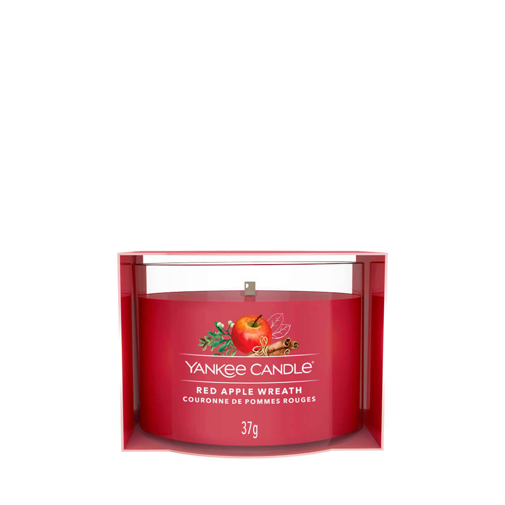 Yankee Candle Red Apple Wreath Glass Votive Candle